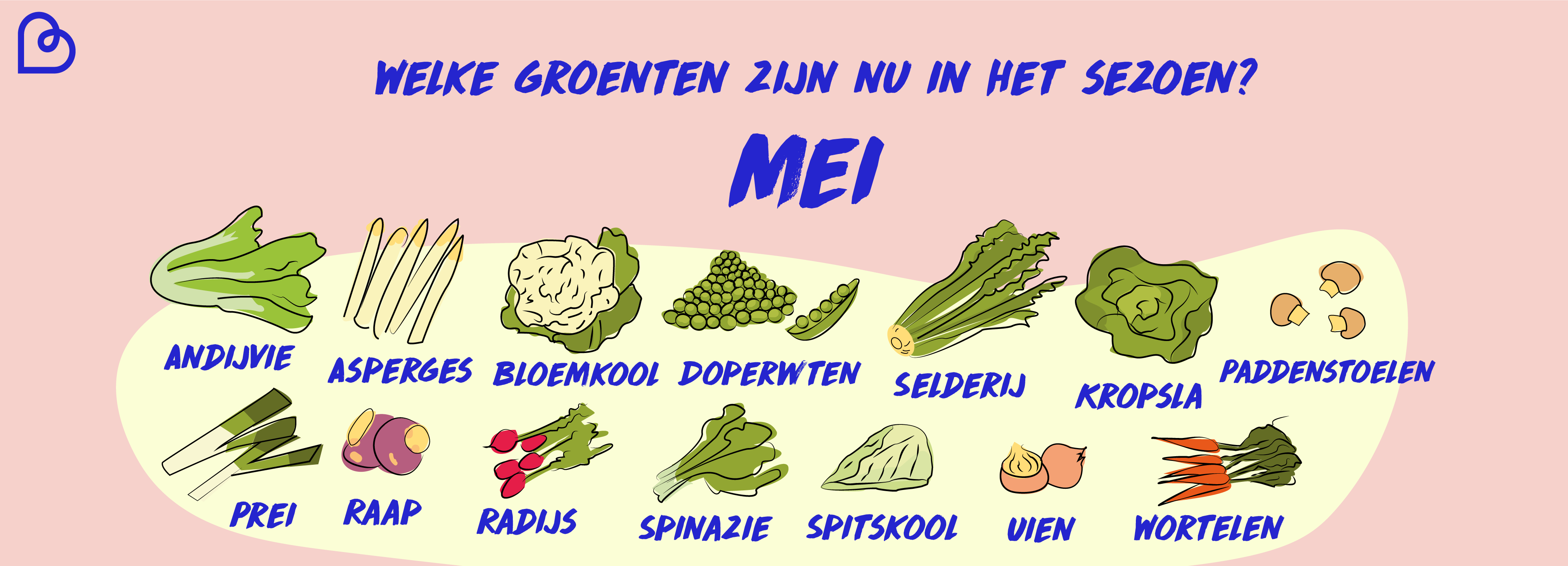 Seizoensgroenten van mei? Check deze handige (printbare) lijst