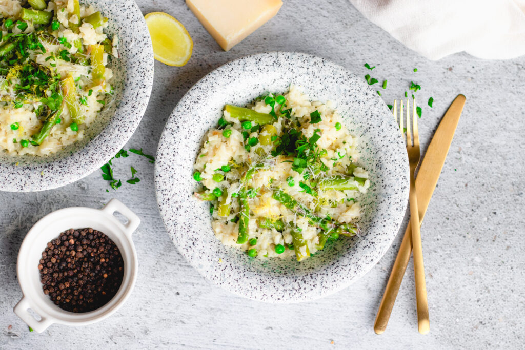 Lenterisotto met asperges en doperwten - BEDROCK